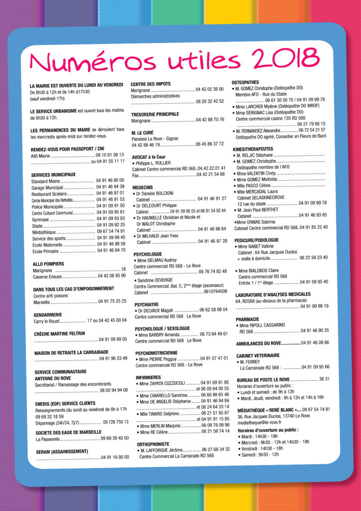 numéros utiles - Le Rove