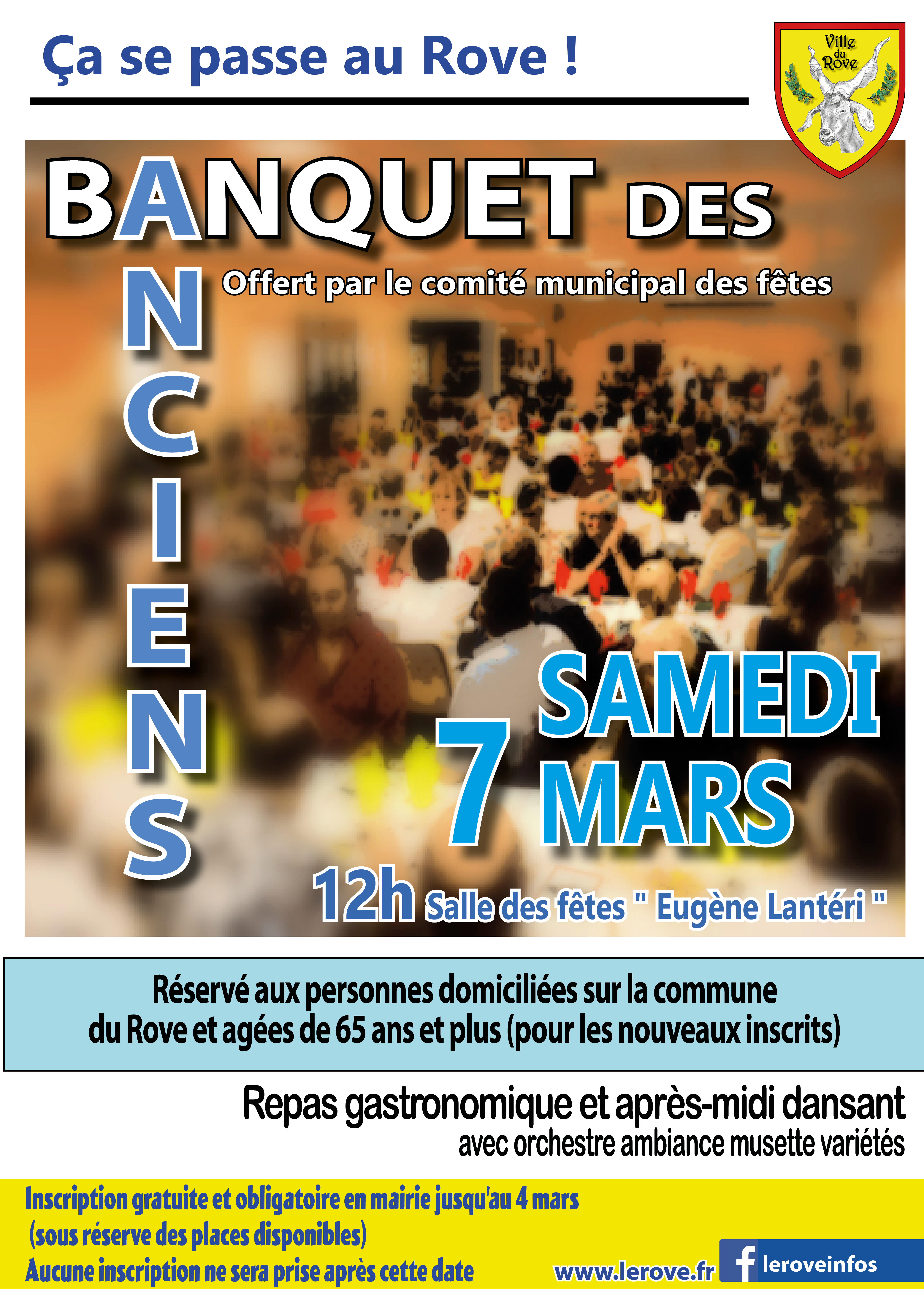Banquet offert aux anciens le 7 mars - Le Rove